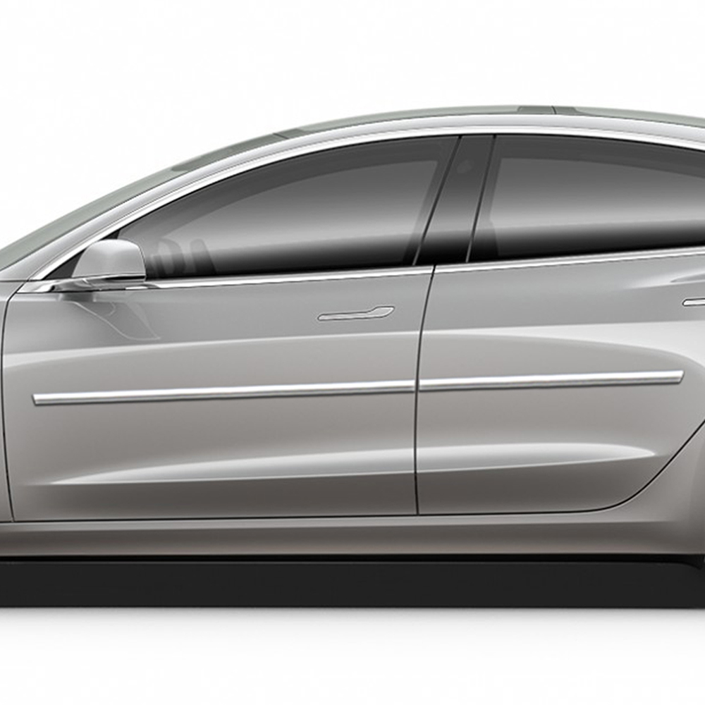 Chrome Body Molding : Tesla Model 3 Chrome Body Side Moldings ...