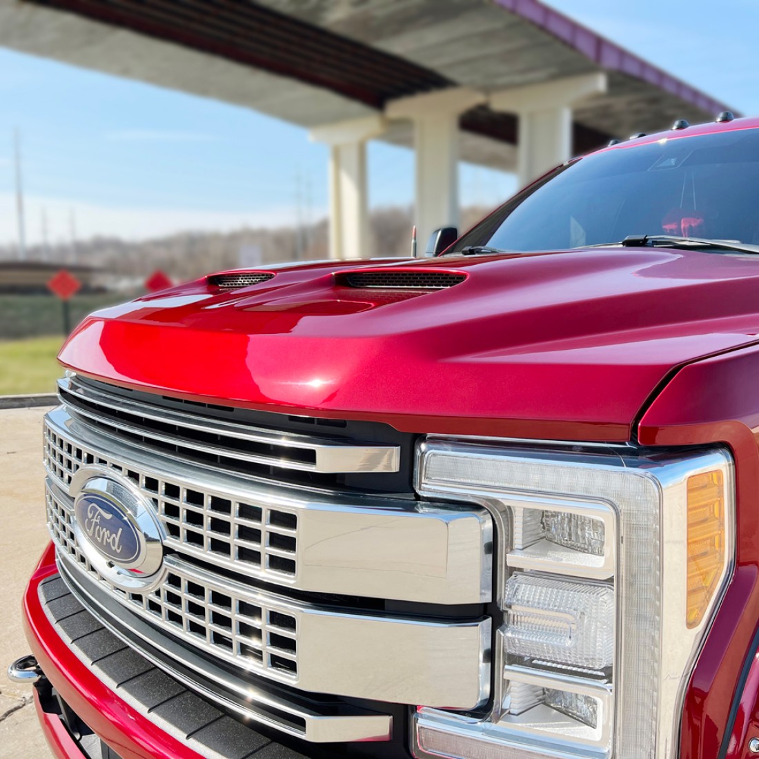 Hoods : Ford F-250 Painted Functional Ram Air Hood 2017 ...